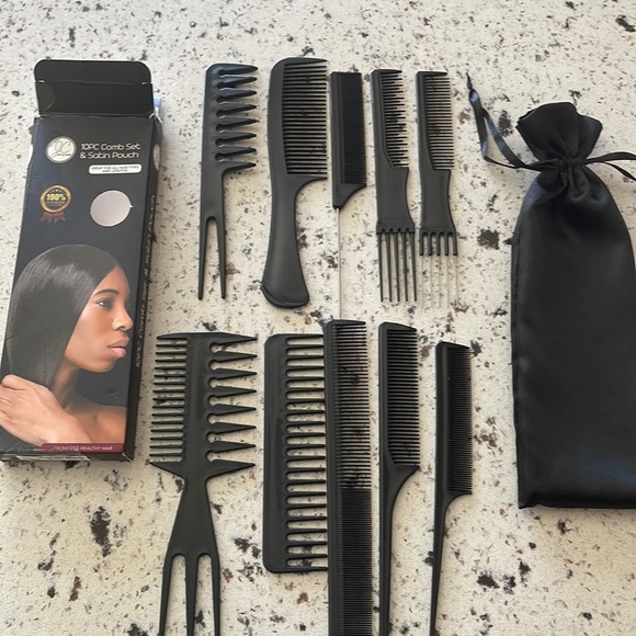 Hair | New 1pc Comb Set Satin Pouchgreat For All Hair Types And Lengths ...